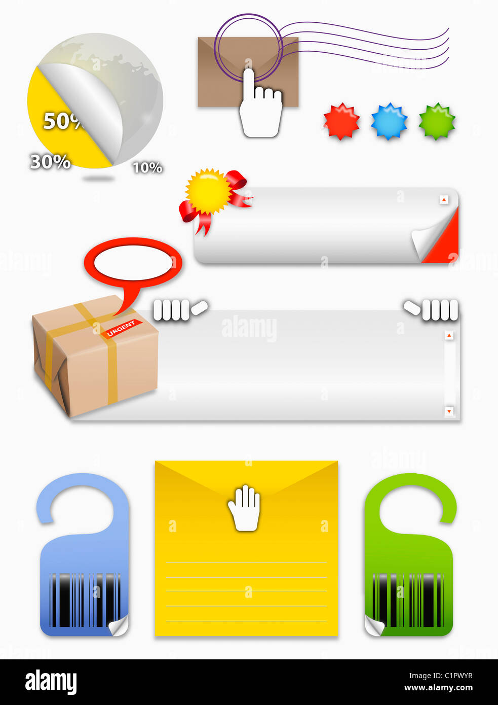 various types of widget icons Stock Photo - Alamy