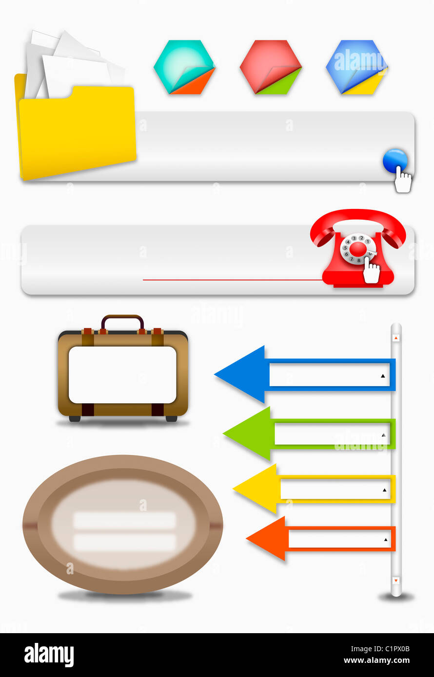 various types of widget icons Stock Photo - Alamy