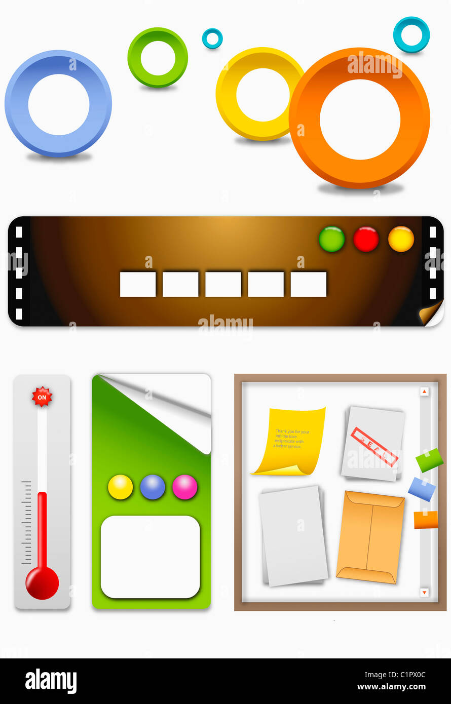 various types of widget icons Stock Photo - Alamy