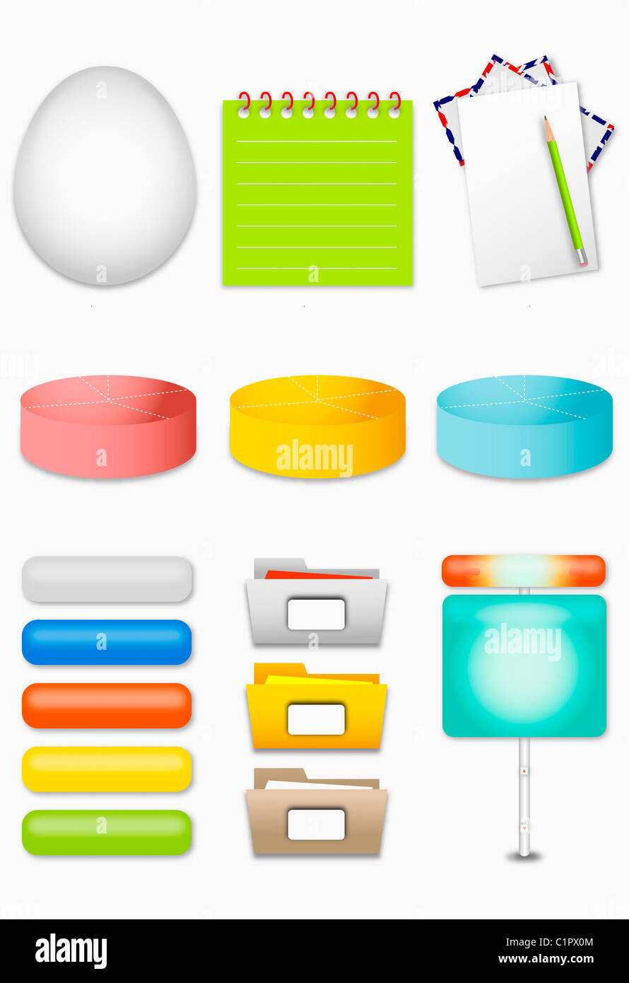 various types of widget icons Stock Photo - Alamy