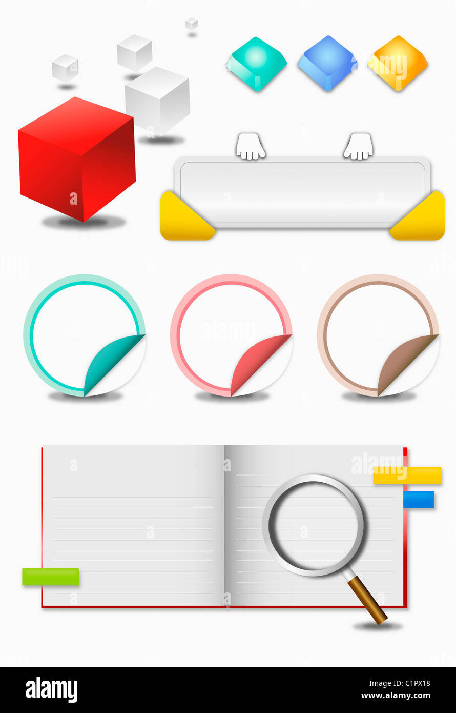 various types of widget icons Stock Photo - Alamy