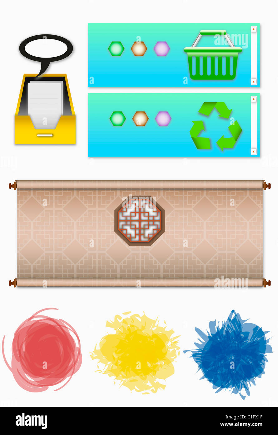 various types of widget icons Stock Photo - Alamy