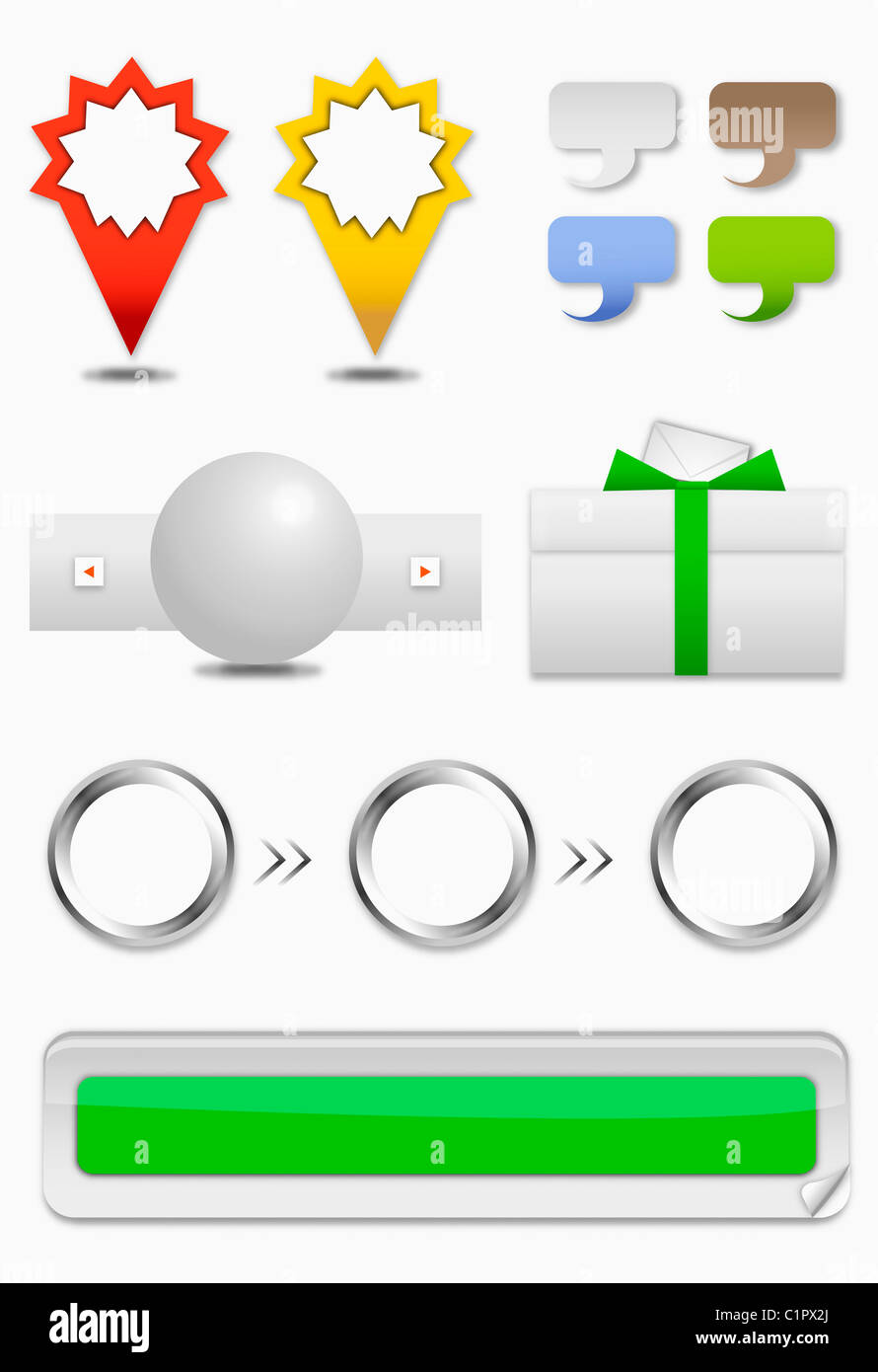 various types of widget icons Stock Photo - Alamy