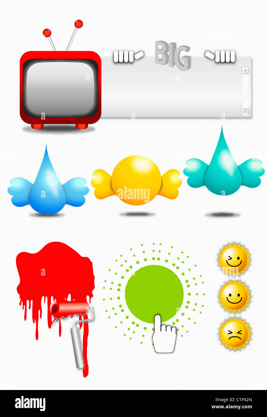 various types of widget icons Stock Photo - Alamy