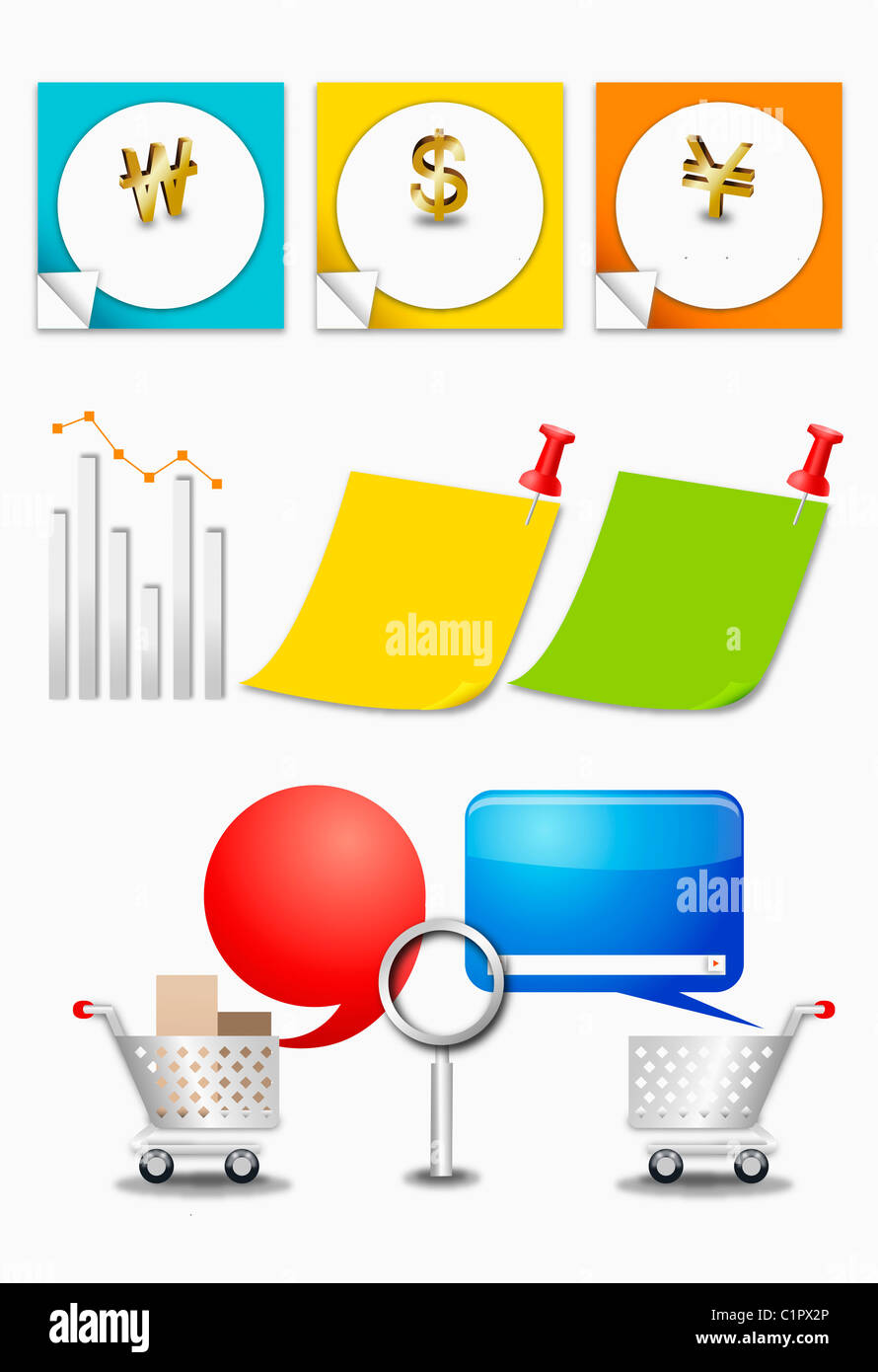 various types of widget icons Stock Photo - Alamy
