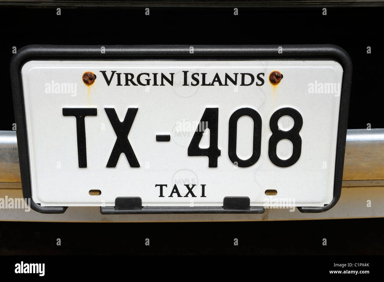 License Plates BVI British Virgin Islands Caribbean Tortola Stock Photo ...