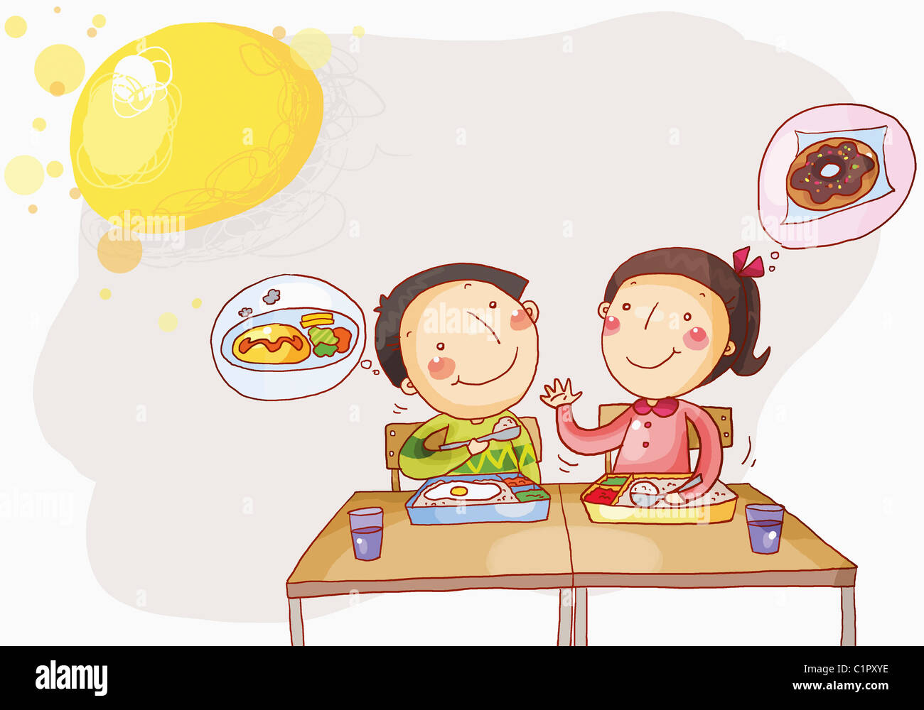 children in lunchtime Stock Photo - Alamy