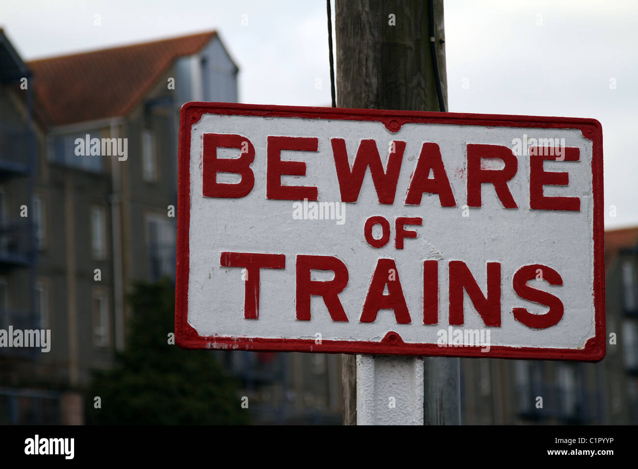 Train Station Warning Sign High Resolution Stock Photography and Images ...