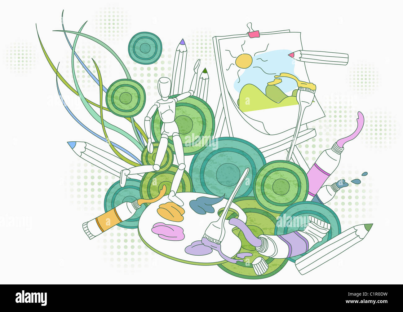 theme of painting art illustration Stock Photo - Alamy