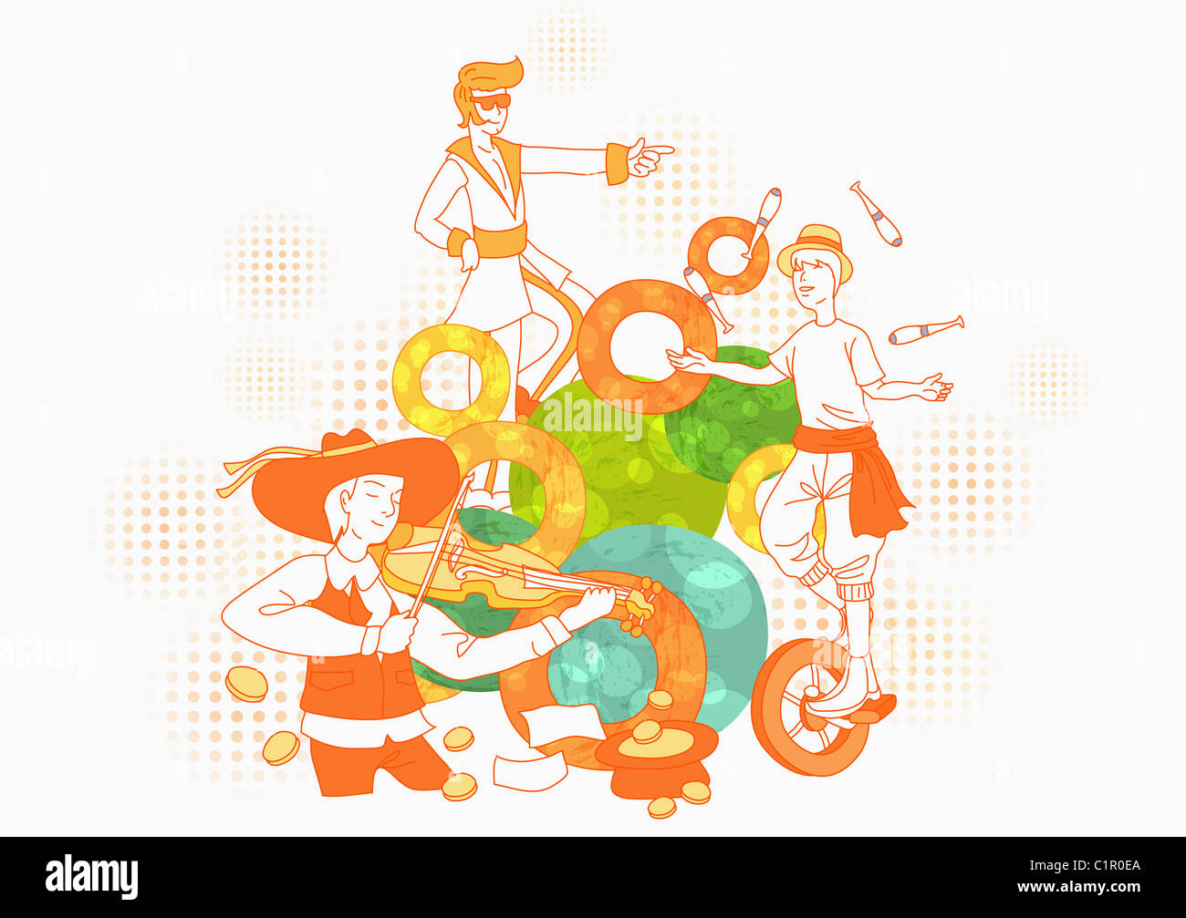 theme of performance art illustration Stock Photo - Alamy