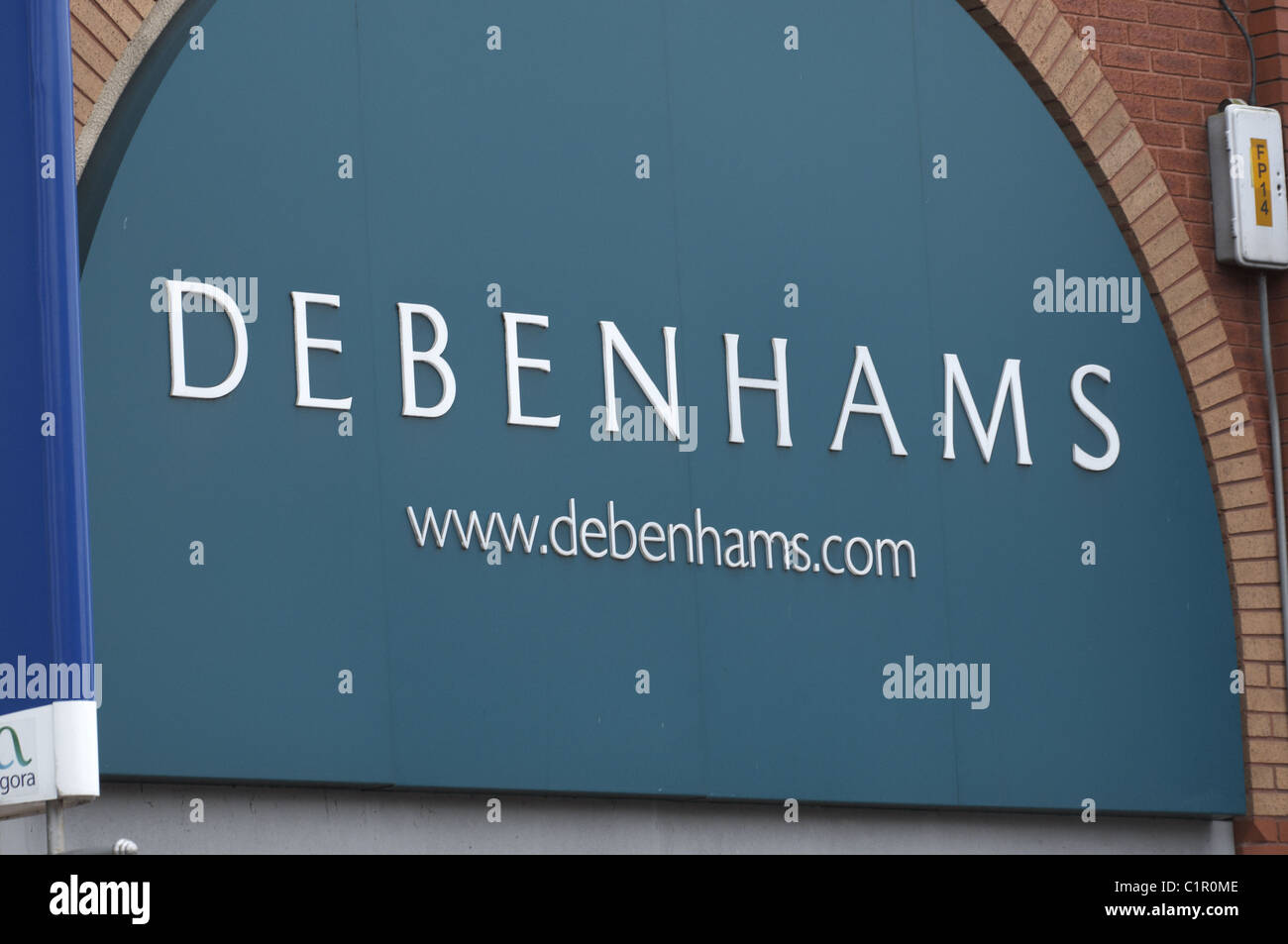 debenhams shop sign Stock Photo - Alamy