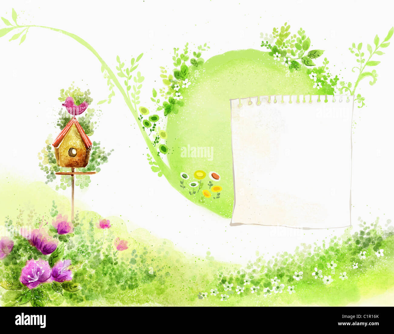 backdrop of spring mood illustration Stock Photo - Alamy