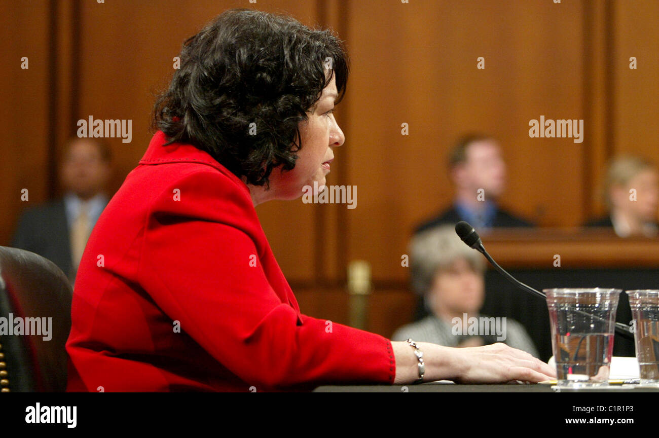US Supreme Court nominee Sonia Sotomayor on the second day of her ...