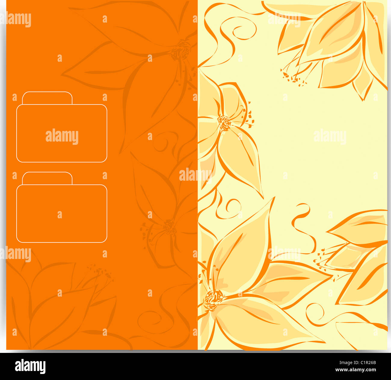 brochure design with flowers Stock Photo - Alamy