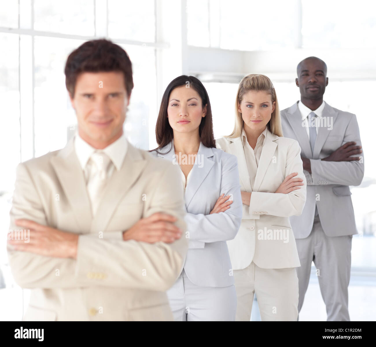 Portrait of a serious team at work Stock Photo - Alamy