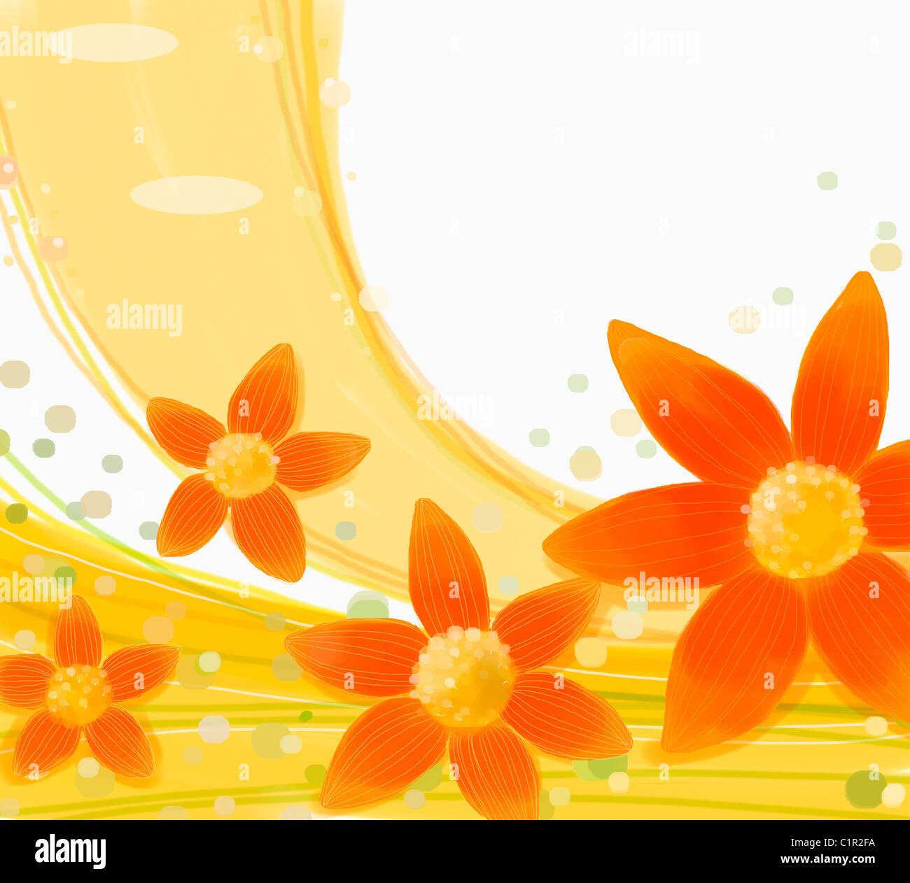 brochure design with flower blossoms Stock Photo - Alamy