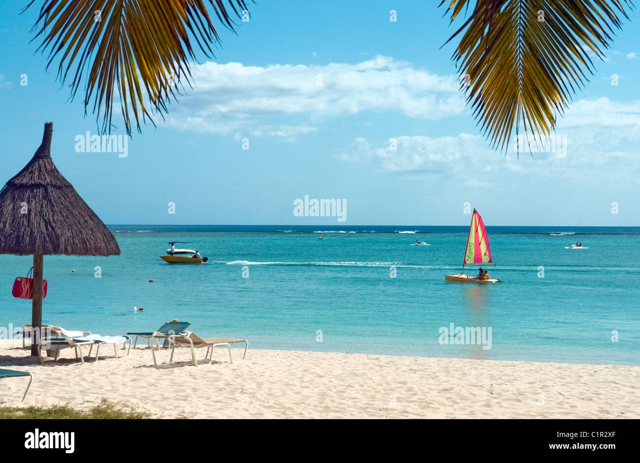 The beach in front of the Sugar Beach Resort complex at Wolmar on the ...