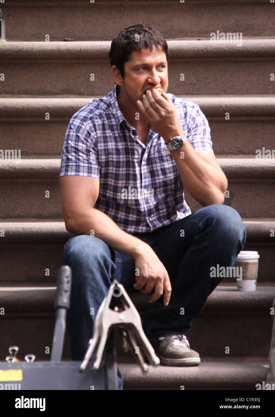 Gerard Butler on the set of his new movie 'The Bounty'. It has been ...