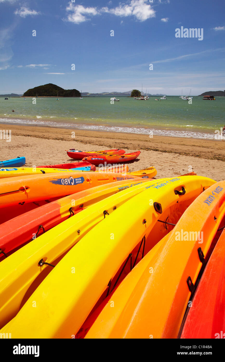 Kayaks bay of islands new zealand northland paihia hi-res stock ...