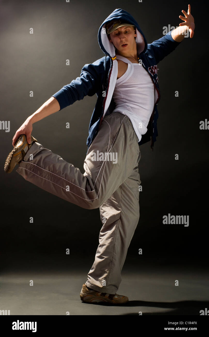 a young nice man dancing modern dances Stock Photo - Alamy
