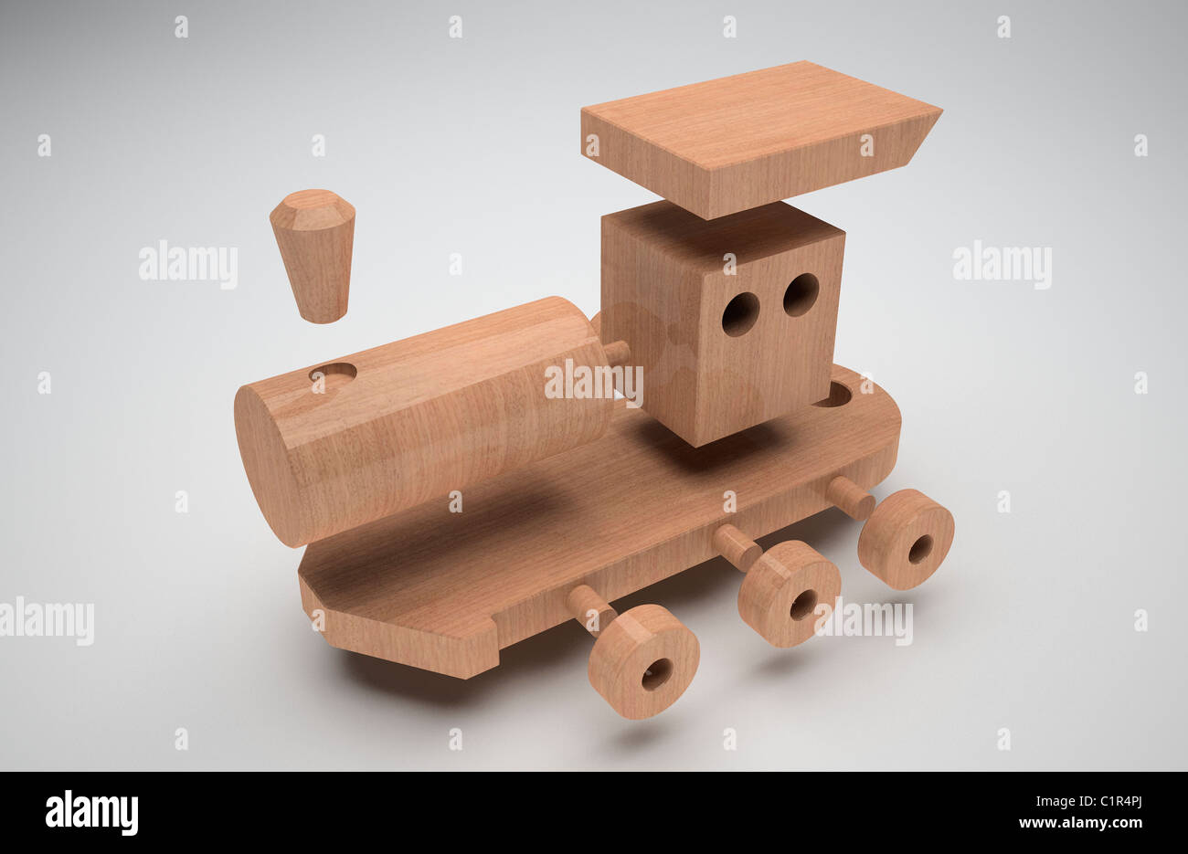 train made of wood Stock Photo - Alamy