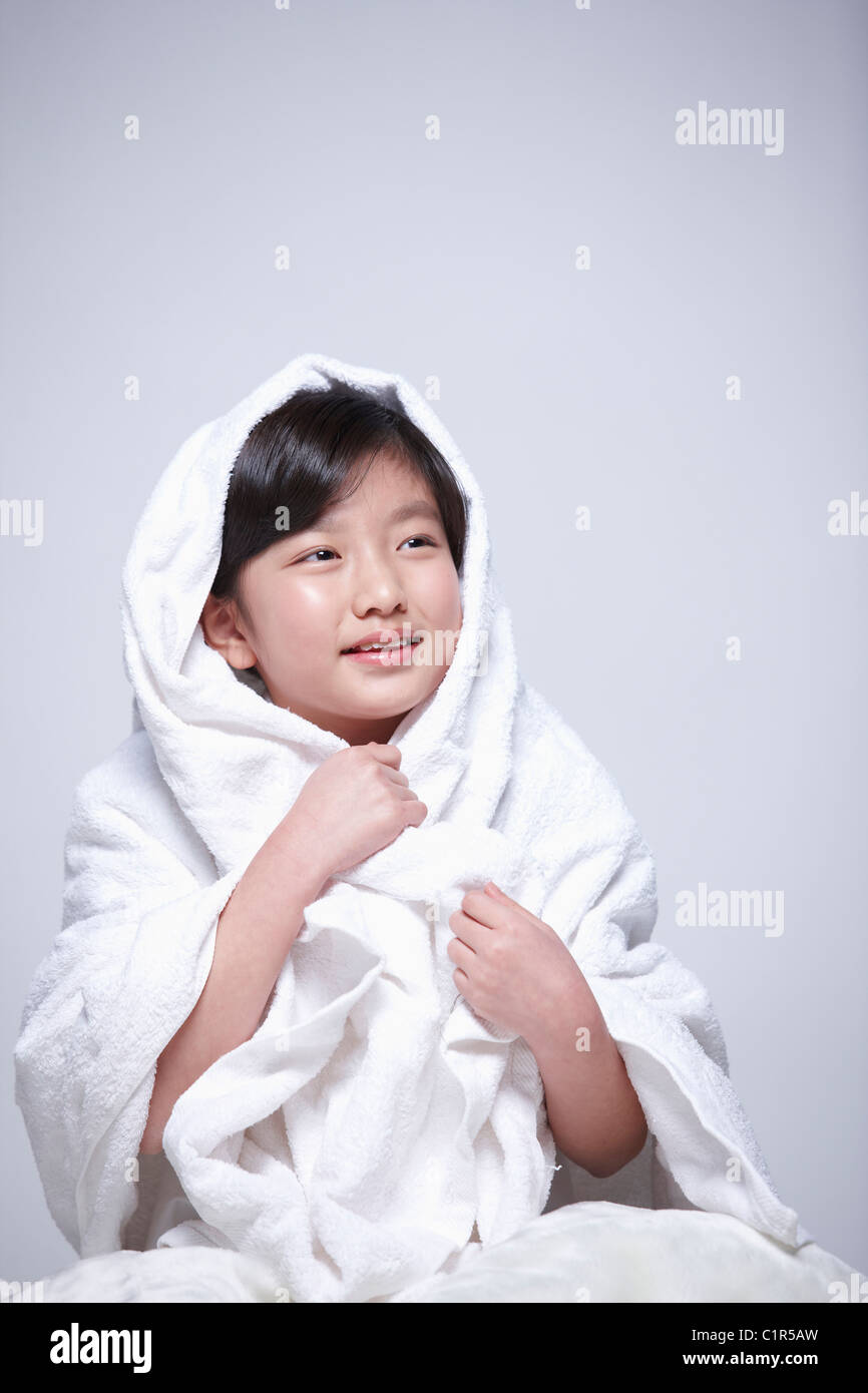 children education girl covered herself with a blanket Stock Photo - Alamy