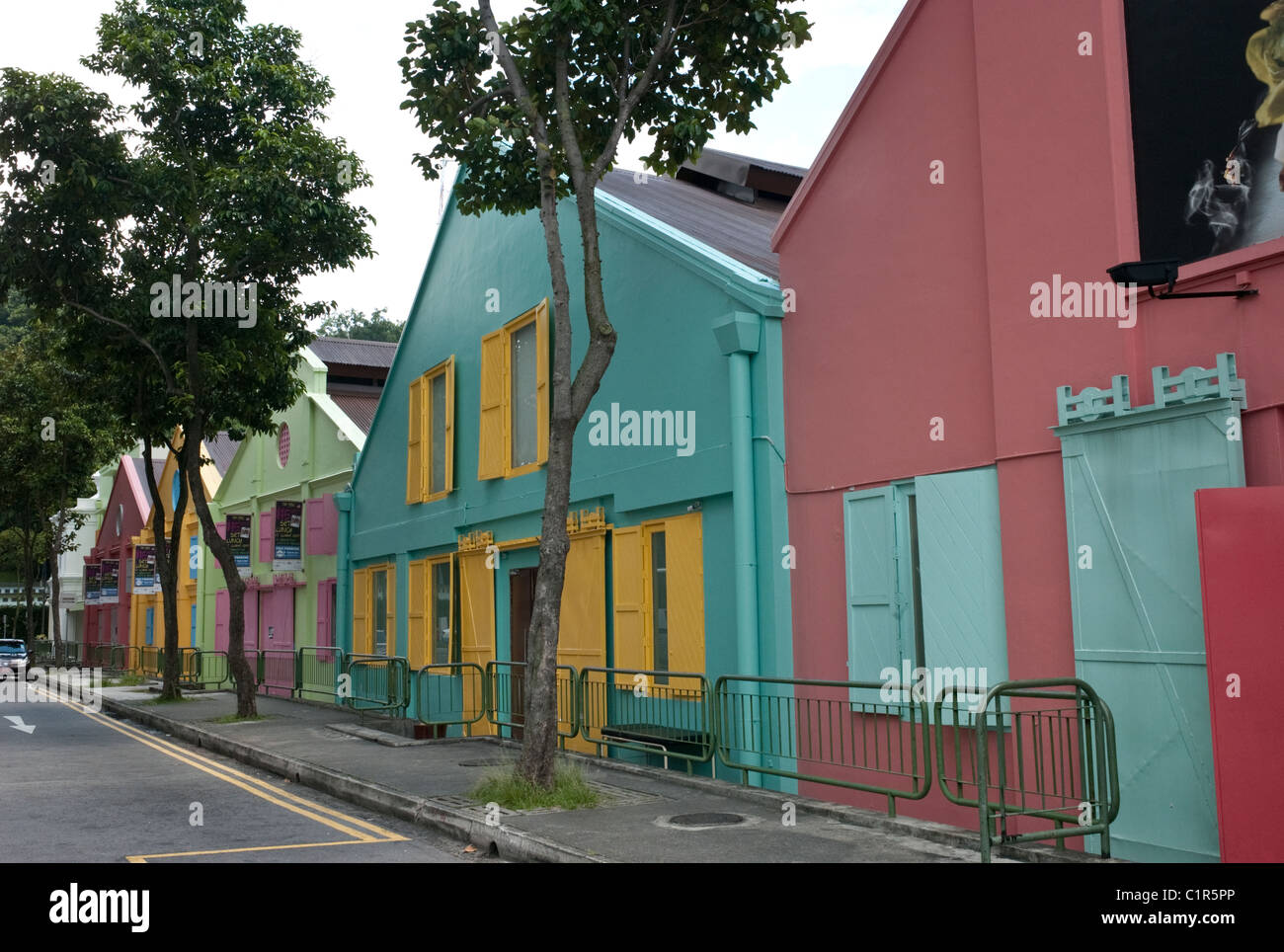 Store fronts and warehouses. Singapore Stock Photo - Alamy