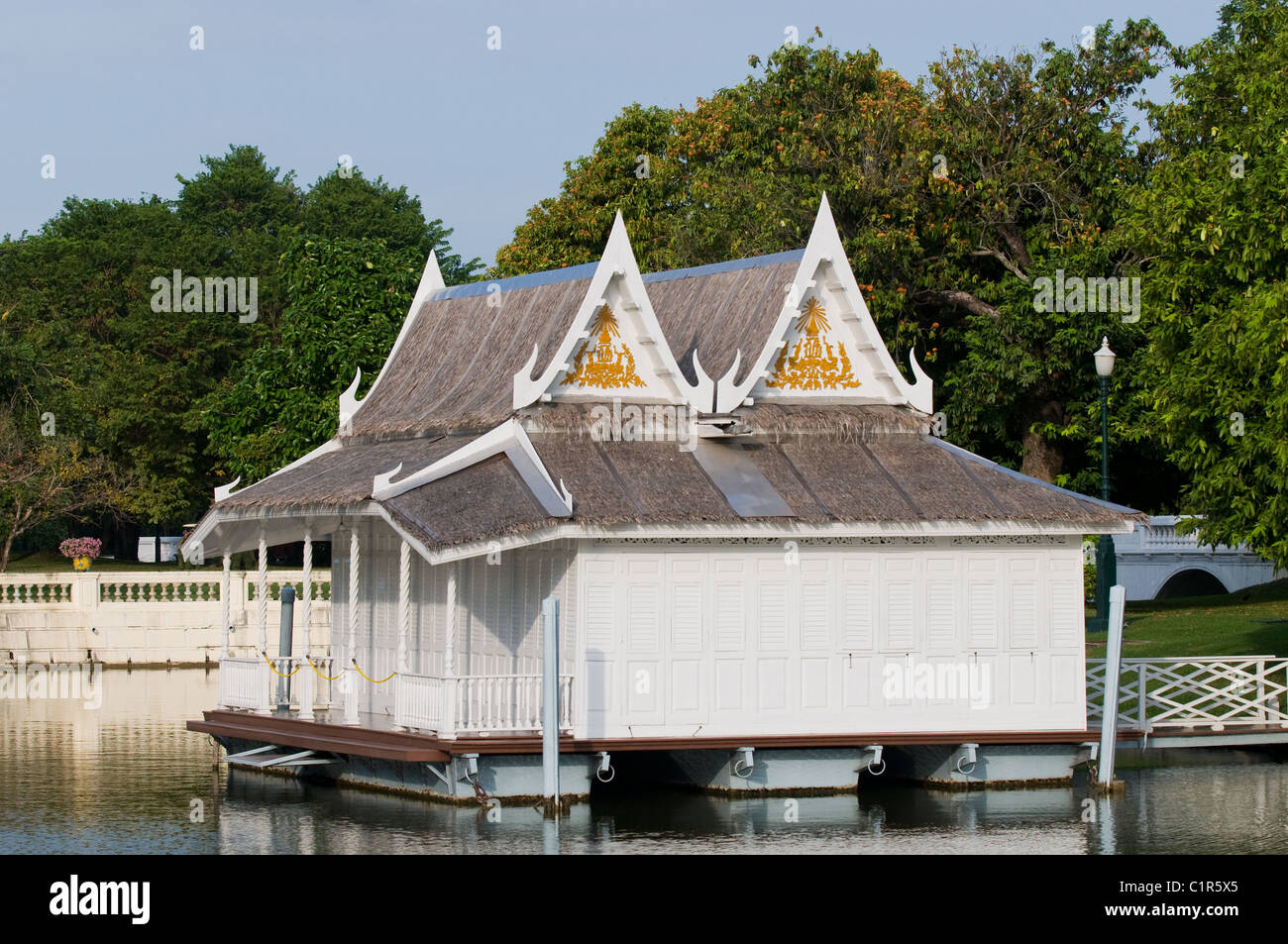 The Royal Floating House in the gardens of the Summer Palace in Bang Pa ...