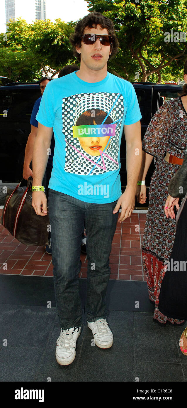 Andy Samberg out and about during the Comic Con convention - Day one ...
