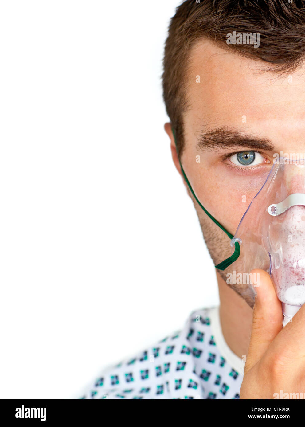 Portrait of a patient with a mask Stock Photo - Alamy