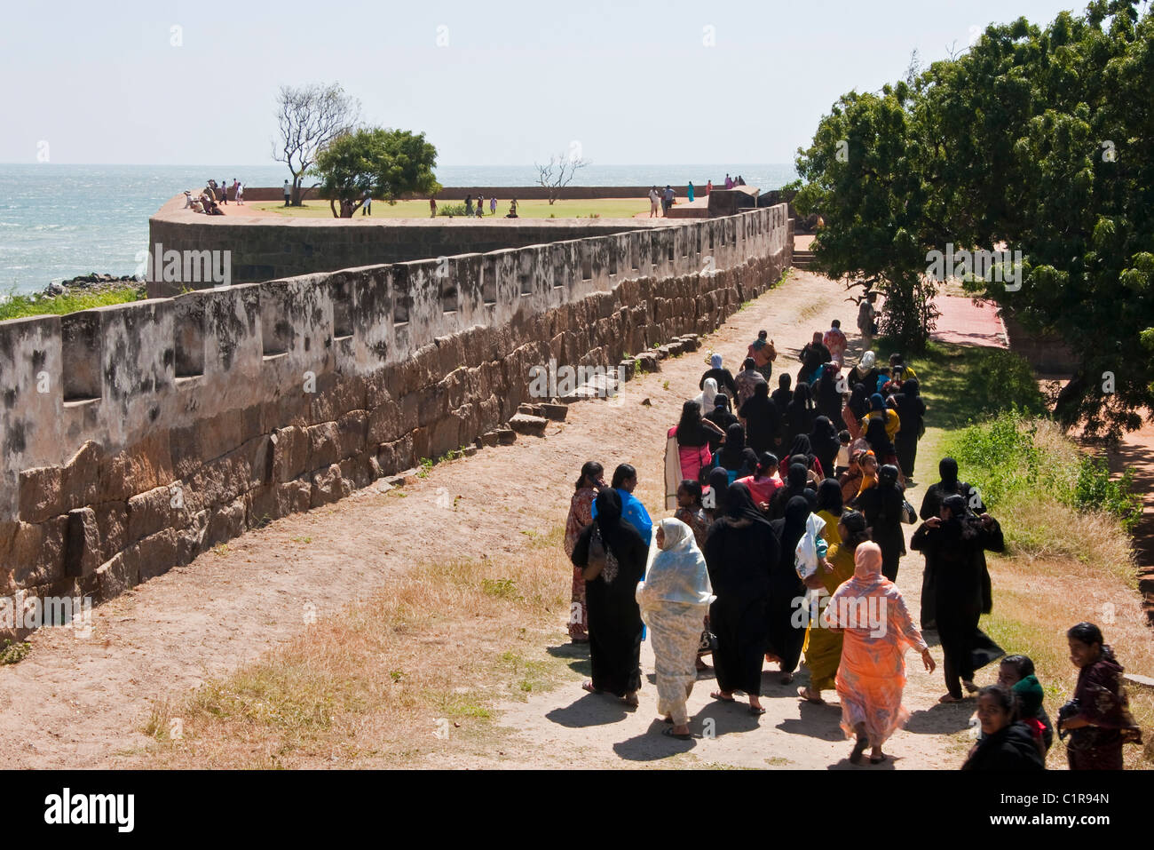 Vattakottai Fort on coast at terminus of Arabian Sea and Bay of Bengal ...