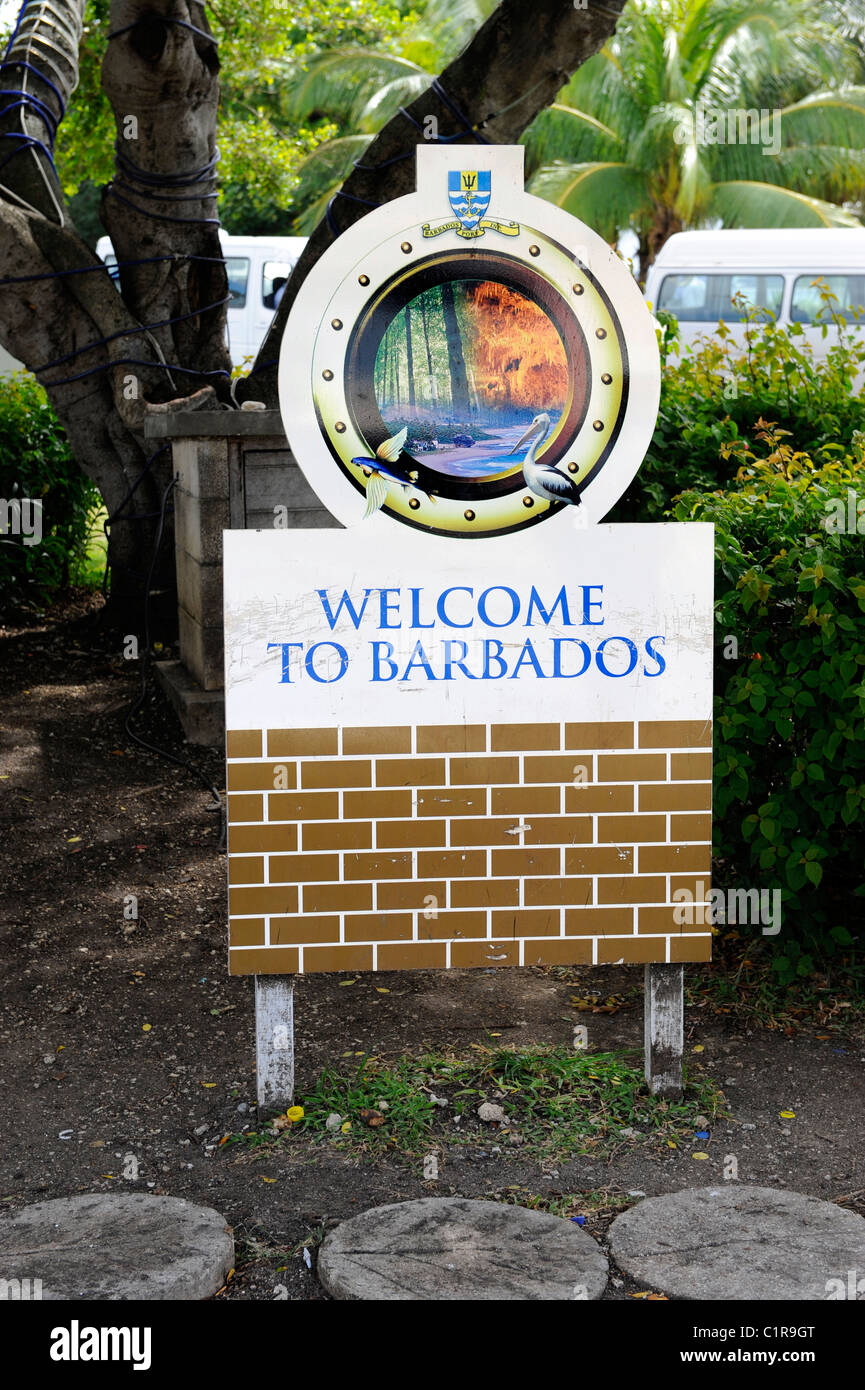 Welcome Sign Bridgetown Barbados Caribbean Cruise NCL Stock Photo - Alamy