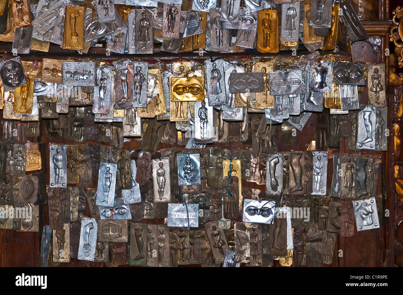 Votive tokens, in Pantanassa convent church at the Byzantine site of ...