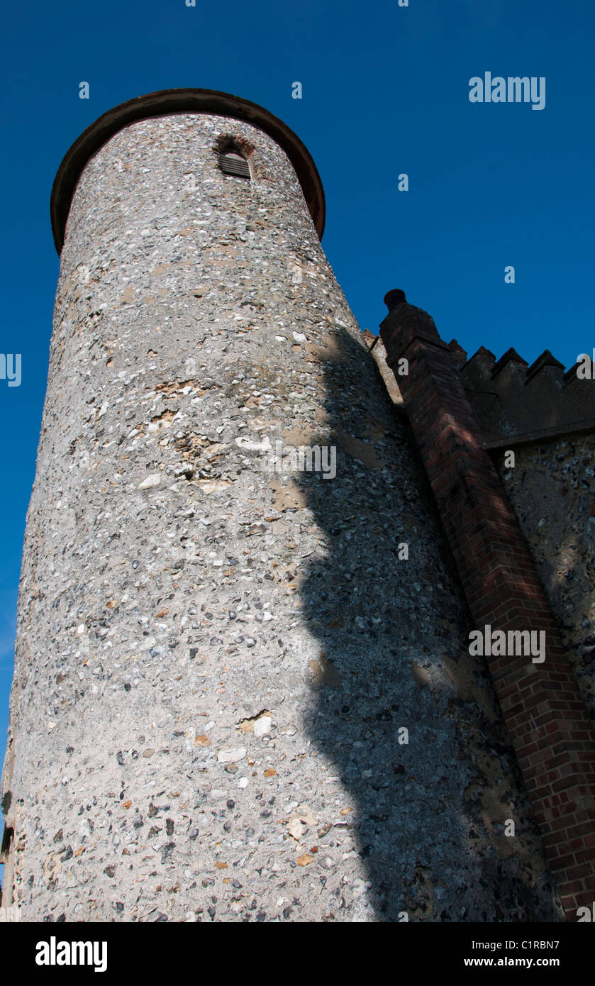 Bawburgh country church Norfolk with Round tower flint pretty 14th ...