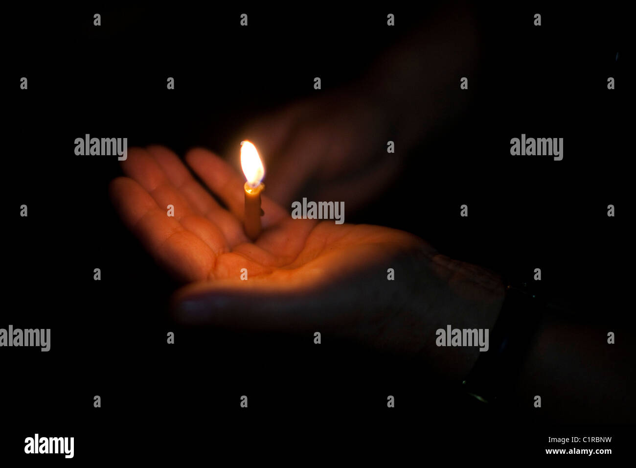 Lighting devotional candles at Calvary, Church of Holy Sepulcher ...