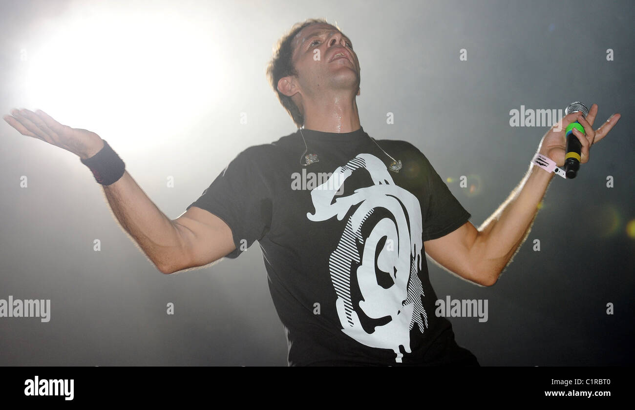 Pendulum perform live on stage at Global Gathering held at Long Marston ...