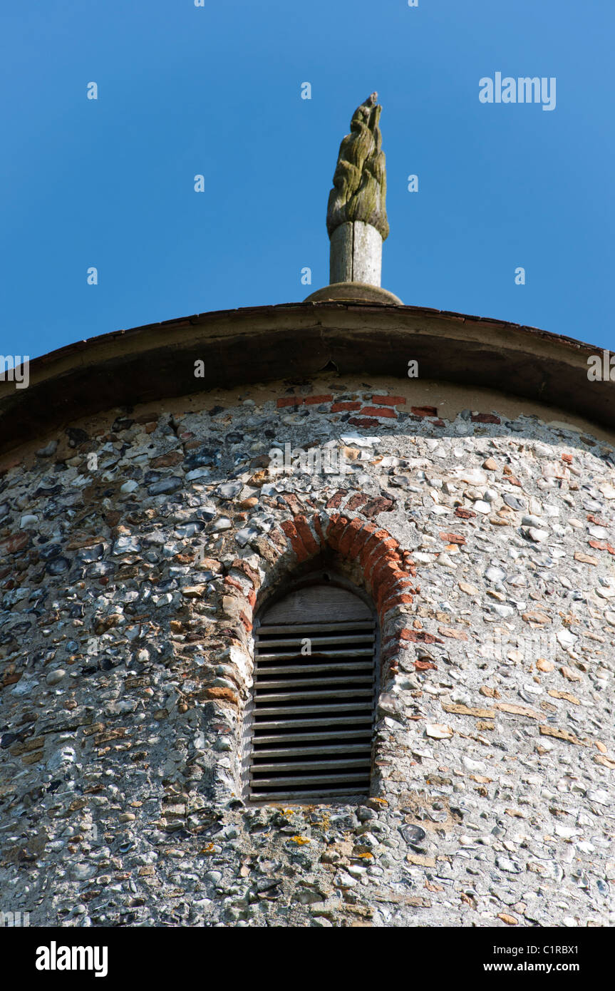 Bawburgh country church Norfolk with Round tower flint pretty 14th ...