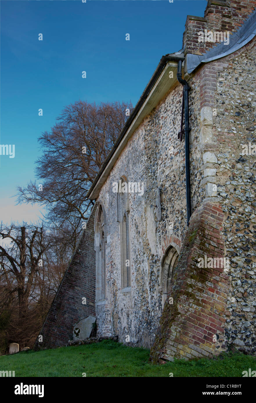 Bawburgh country church Norfolk with flint pretty 14th century Stock ...