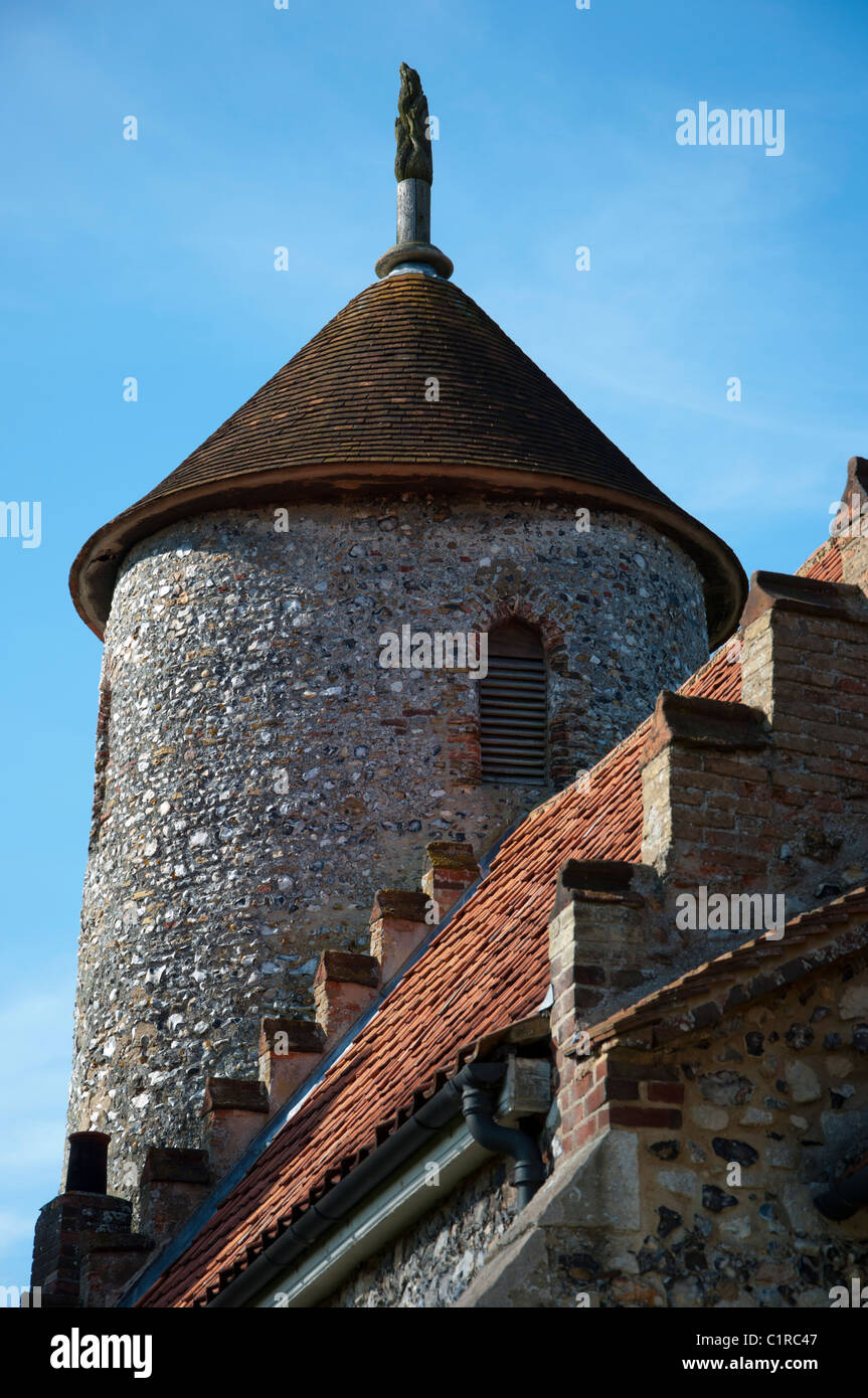 Bawburgh country church Norfolk with Round tower flint pretty 14th ...