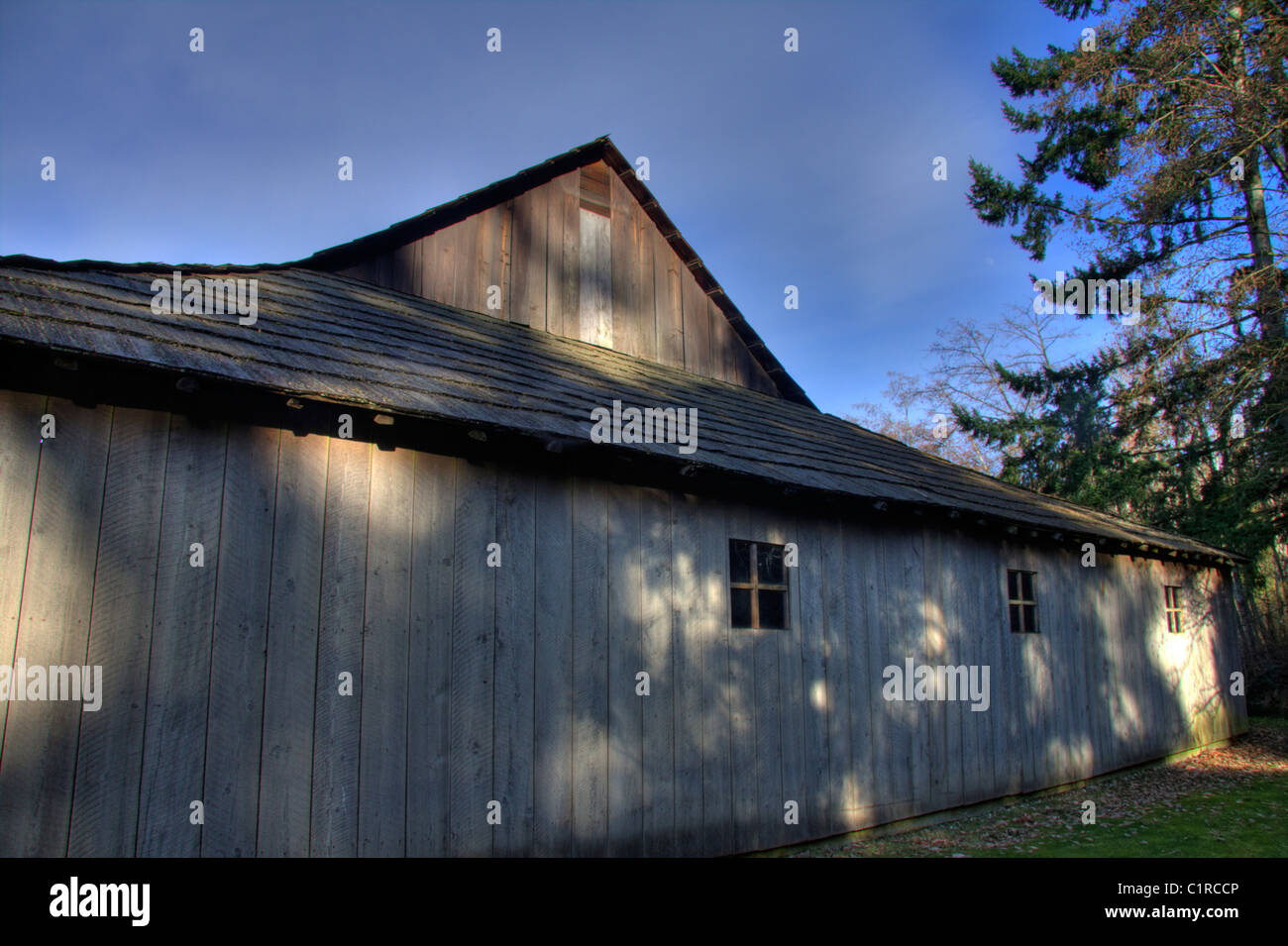 Outside of old pole barn at Historic Stewart Farm at Elgin Heritage ...