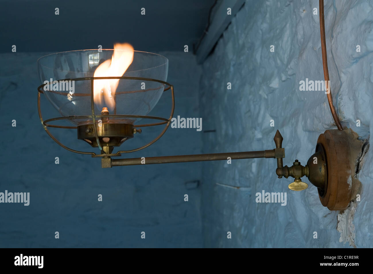 An original open-flame gas burner of 1860 in the basement kitchen at ...