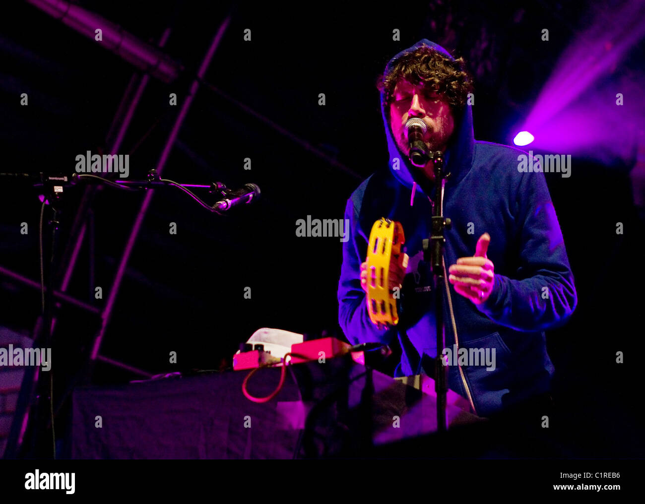 Gruff Rhys of Super Furry Animals performing live on stage at Somerset ...