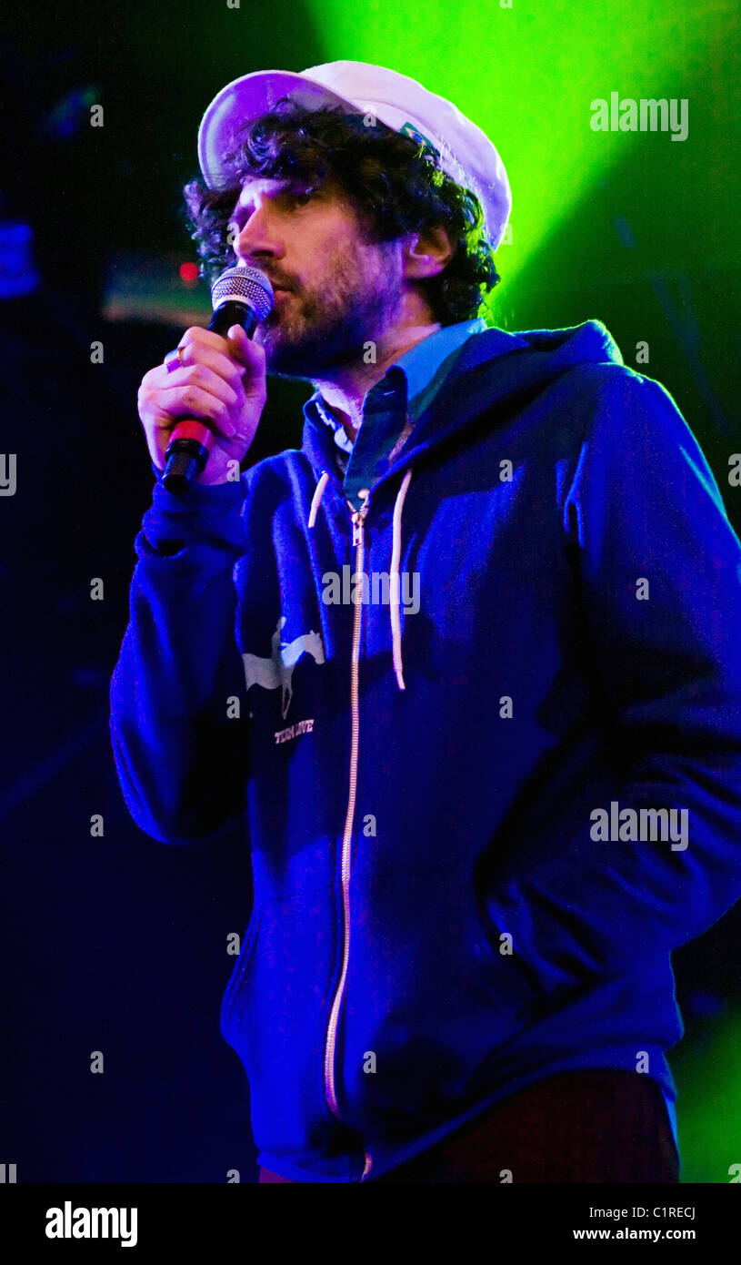 Gruff Rhys of Super Furry Animals performing live on stage at Somerset ...