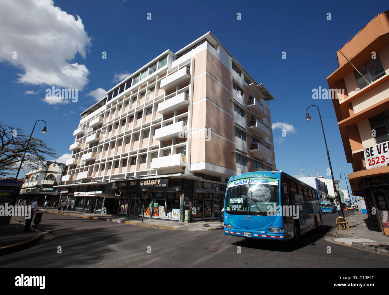 A bus drives on Avenida 5 in downtown San Jose, Costa Rica Stock Photo ...