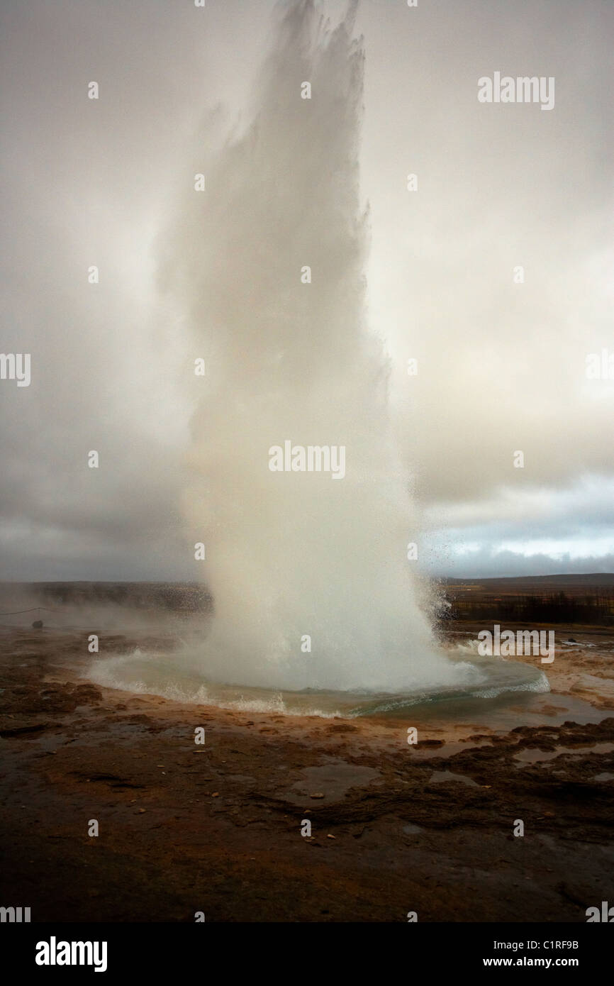 Geothermal Geyser in Iceland Stock Photo - Alamy