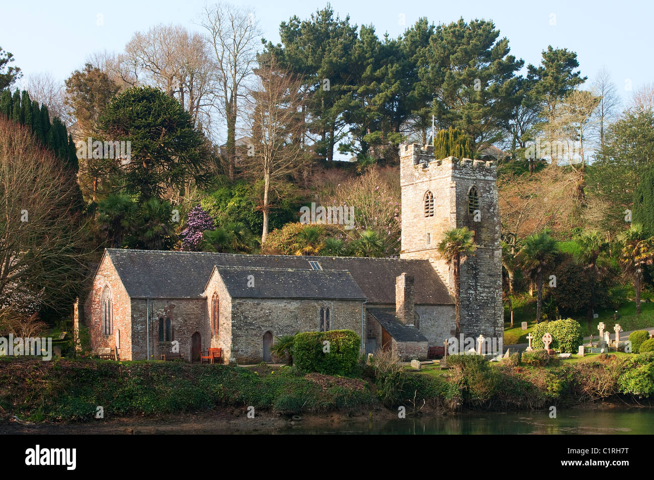 St.Justas church at St.Just in Roseland, Cornwall, UK Stock Photo - Alamy