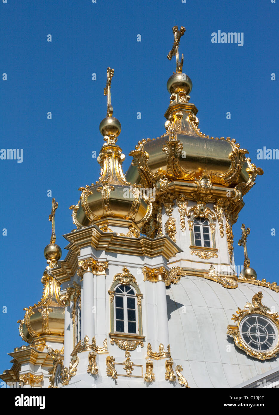 Golden dome church on background blue sky Stock Photo - Alamy