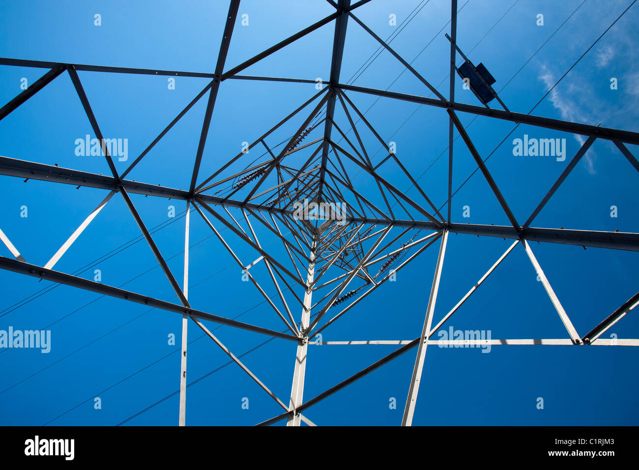 A power line pylon Stock Photo - Alamy