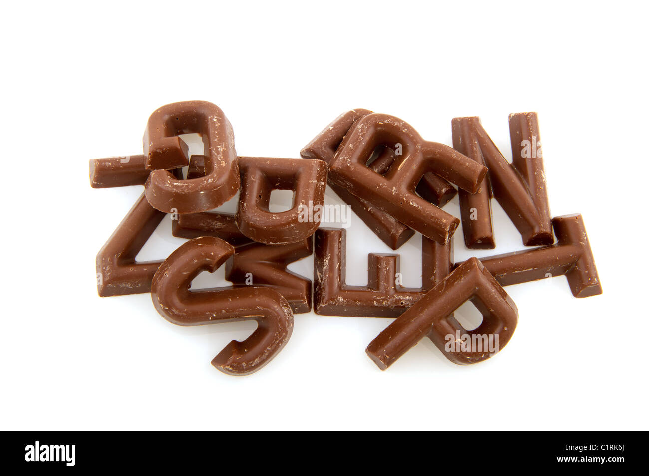 Traditional chocolate letters for Sinterklaas holidays isolated over ...