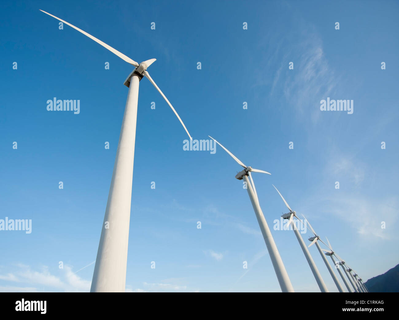 Dramatic Wind Turbine Farm in the Desert of California Stock Photo - Alamy